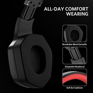 Fiodio 7.1 Surround Sound Gaming Headset with LED Effect, Stereo Headphones with Comfortable Ergonomic Earmuff and Microphone