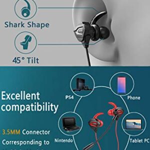 KASOTT Gaming Earbuds with mic Deep Bass Earphones in-Ear Headset Stereo Headphone with Detachable Dual Microphone for Mobile Gaming, Xbox One, PS4, Pro, PC (Red)