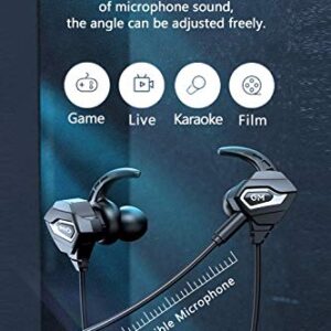 KASOTT Gaming Earbuds with mic Deep Bass Earphones in-Ear Headset Stereo Headphone with Detachable Dual Microphone for Mobile Gaming, Xbox One, PS4, Pro, PC (Red)