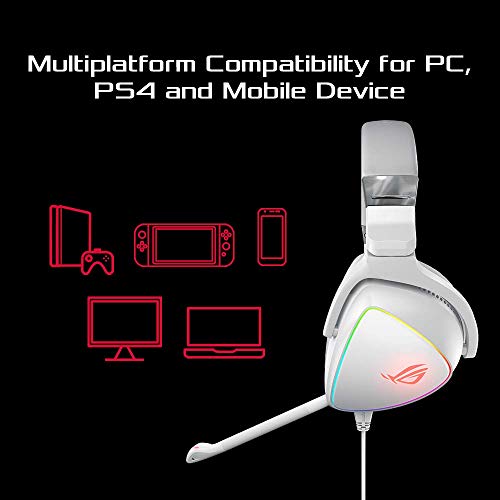 ASUS RGB Gaming Headset ROG Delta | Hi-Res ESS Quad-DAC, Circular RBG Lighting Effect | USB-C Connector for PCs, Consoles, and Mobile Gaming | Gaming Headphones with Detachable Mic