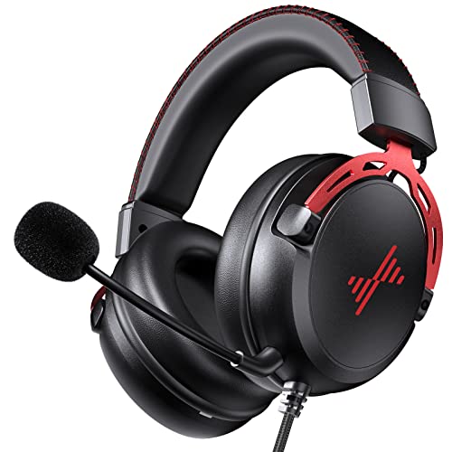 Gaming Headset for PS5 PS4 PC, Gaming Headphones with Noise Cancelling Mic, Wired Gamer Headsets for Computer Laptop Mac Nintendo NES Games