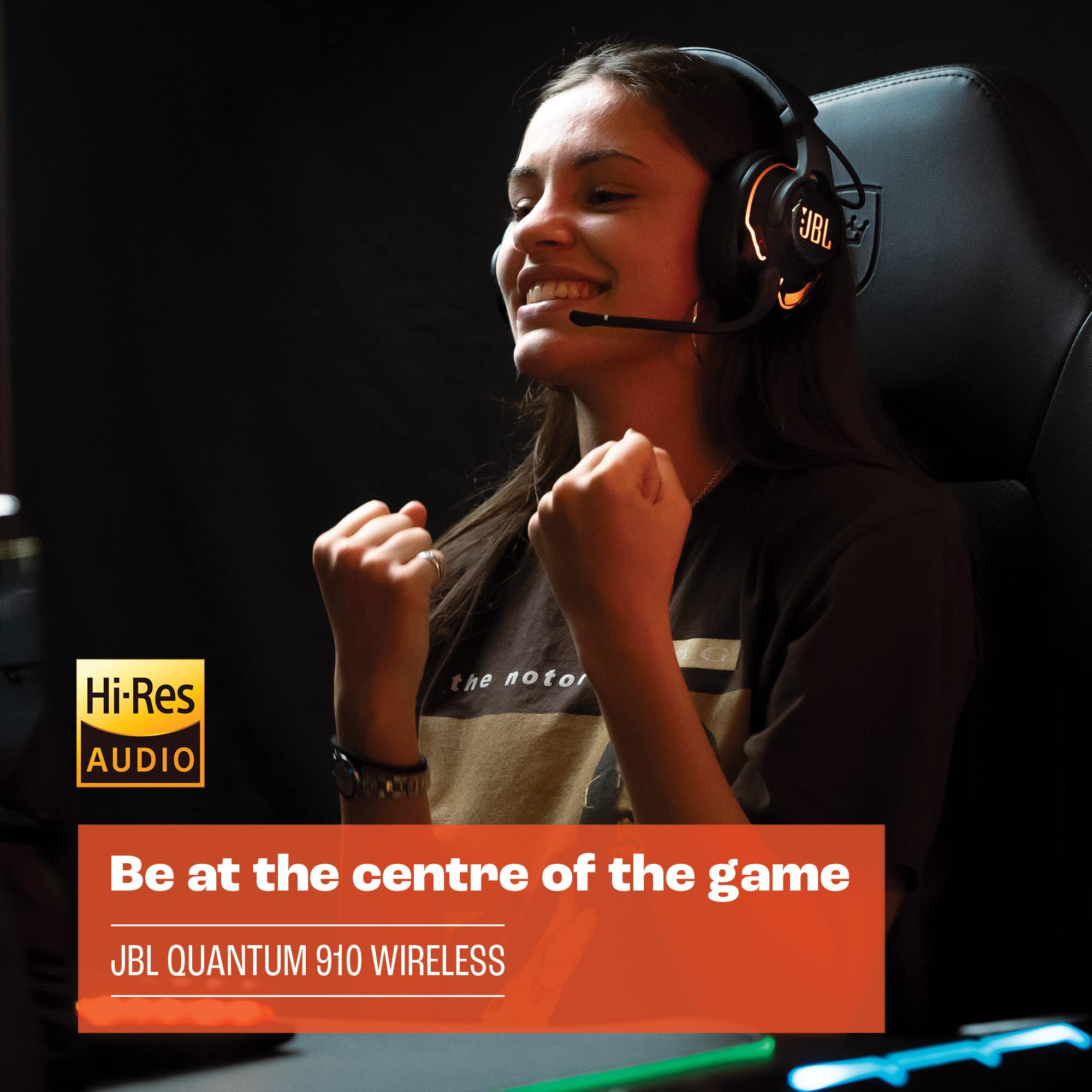 JBL Quantum 910 Wireless Gaming Headset, Black, Large