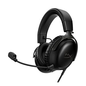 hyperx cloud iii – wired gaming headset, pc, ps5, xbox series x|s, angled 53mm drivers, dts, memory foam, durable frame, ultra-clear 10mm mic, usb-c, usb-a, 3.5mm – black