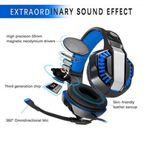 SVYHUOK Gaming Headset for Xbox One,PS4,PC,Laptop,Tablet with Mic,Pro Over Ear Headphones,Noise Canceling,USB Led Light,Stereo Bass Surround for Kids,Mac,Smartphones