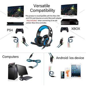 SVYHUOK Gaming Headset for Xbox One,PS4,PC,Laptop,Tablet with Mic,Pro Over Ear Headphones,Noise Canceling,USB Led Light,Stereo Bass Surround for Kids,Mac,Smartphones