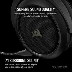 Corsair HS70 Pro Wireless Gaming Headset - 7.1 Surround Sound Headphones for PC, MacOS, PS5, PS4 - Discord Certified - 50mm Drivers – Carbon,Black