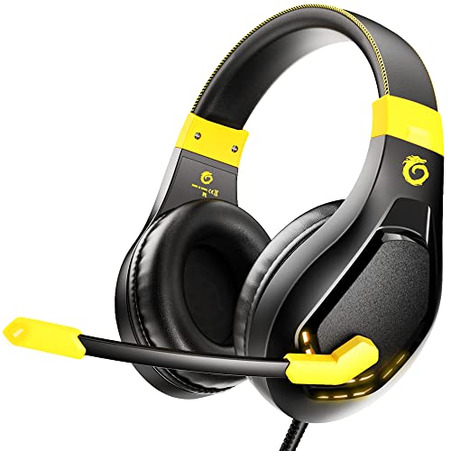 VersionTECH. GE003 Gaming Headset, Gamer Headsets for PS4 PC Xbox One PS5 Controller, Noise Cancelling Microphone Headphones with LED Light, Compatible with Laptop Mac Nintendo Switch Xbox