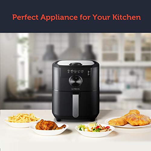 Ultrean Air Fryer, 4.5 Quart Electric Hot Air Fryers Oven Cooker with Deluxe Temperature and Time Knob, Non-Stick Basket,50 Recipes, UL Certified, 1-Year Warranty, 1500w