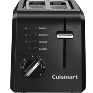 Cuisinart CPT-122BK 2-Slice Compact Plastic Toaster, Black