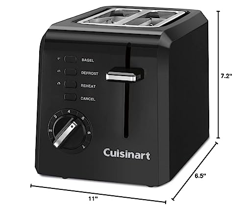 Cuisinart CPT-122BK 2-Slice Compact Plastic Toaster, Black