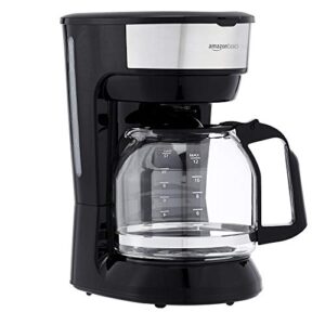 amazon basics 12 cup coffee maker with reusable filter, black & stainless steel