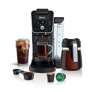 ninja cfp201 dualbrew system 12-cup coffee maker, single-serve for grounds & k-cup pod compatible, 3 brew styles, 60-oz. water reservoir & carafe, black