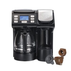 hamilton beach 49902 flexbrew trio 2-way coffee maker, compatible with k-cup pods or grounds, combo, single serve & full 12c pot, black - fast brewing