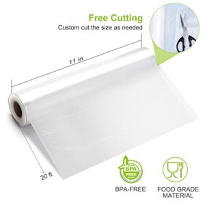 Bonsenkitchen Vacuum Food Sealer Rolls Bags, 2 Packs 11 in x 20 ft Storage Bags, BPA Free, Durable Commercial Customized Size Food Bags for Food Storage and Sous Vide Cooking