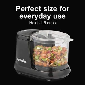 Proctor Silex Durable Electric Vegetable Chopper & Mini Food Processor for Chopping, Puree & Emulsify, 1.5 Cup, Black