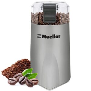 mueller hypergrind precision electric spice/coffee grinder mill with large grinding capacity and powerful motor also for spices, herbs, nuts, grains, grey