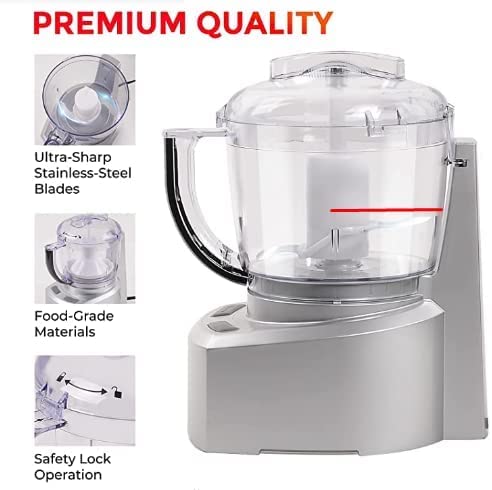 Mueller Ultra Prep Food Processor Chopper for Dicing, Grinding, Whipping and Pureeing – Mini Food Chopper Electric for Vegetables, Meat, Grains, Nuts and Whisk for Eggs and Cream