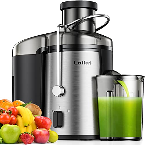 Juicer Machine, 500W Juicer with 3” Big Mouth for Whole Fruits and Veg, Centrifugal Juice Extractor with 3-Speed Setting, Easy to Clean, Stainless Steel, BPA Free