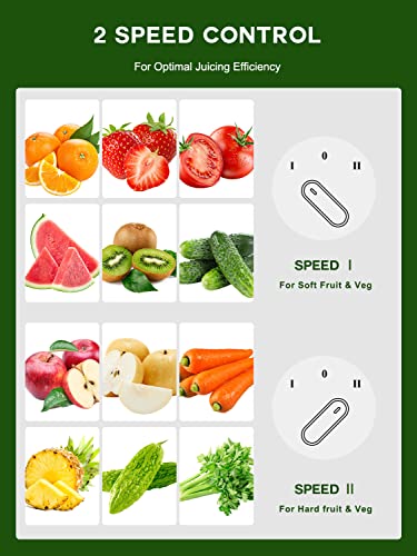 Juicer Machine, 500W Juicer with 3” Big Mouth for Whole Fruits and Veg, Centrifugal Juice Extractor with 3-Speed Setting, Easy to Clean, Stainless Steel, BPA Free