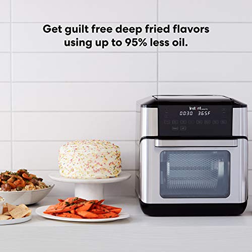 Instant Pot Vortex Pro 10 Quart Air Fryer, 9-in-1 Rotisserie and Convection Oven, Roast, Bake, Dehydrate and Warm, with EvenCrisp Technology, Free App with over 1900 Recipes, 1500W, Stainless Steel