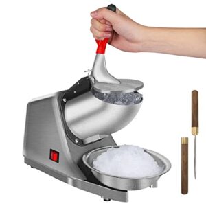 reespring shaved ice machine ice crusher snow cone machine with stainless steel blade kitchen electric for shaved ice and snow cone (300w 2000r/min) ;also comes with a complinentary ice pick