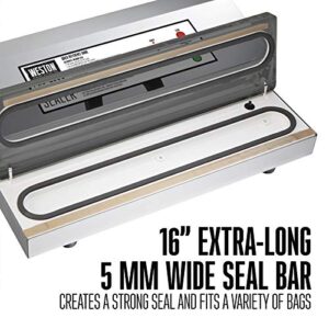 Weston Brands Vacuum Sealer Machine for Food Preservation & Sous Vide, Extra-Wide Bar, Sealing Bags up to 16", 935 Watts, Commercial Grade Pro 2300 Stainless Steel