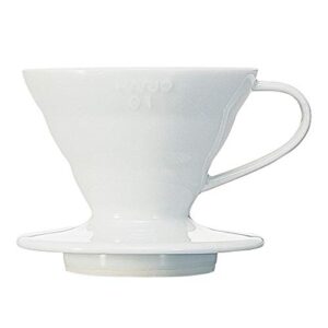 hario v60 ceramic coffee dripper pour over cone coffee maker size 01, white