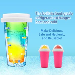 Slushy Cup Slushie Cup Slushy Maker Cup Frozen Magic Slushy Maker Squeeze Cup Tiktok Slushie Cups,Slush Maker Cup Homemade DIY Slushie Maker Cup Quick Slushee Cup Cool Cup Milk Shake,Smoothies (pink)