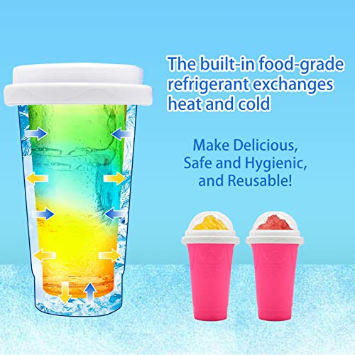 Slushy Cup Slushie Cup Slushy Maker Cup Frozen Magic Slushy Maker Squeeze Cup Tiktok Slushie Cups,Slush Maker Cup Homemade DIY Slushie Maker Cup Quick Slushee Cup Cool Cup Milk Shake,Smoothies (pink)