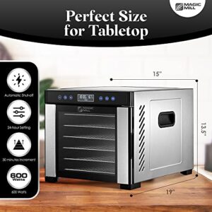 Magic Mill Food Dehydrator Machine | 7 Stainless Steel Trays | Dryer for Jerky, Dog Treats, Herb, Meat, Beef, Fruit | Keep Warm Function, Digital Timer and Temperature Control, Equipped Safety Over-Heat Protection, ETL Approved - (MFD-7070, 7 Stainless St