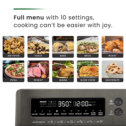 VAL CUCINE 26.3 QT/25 L Extra-Large Smart Air Fryer Toaster Oven, 10-in-1 Convection Countertop Oven Combination (Black Matte Stainless Steel)