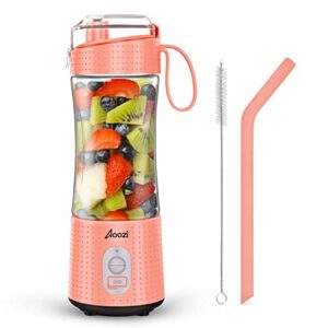 personal size blender smoothies and shakes, aoozi portable blenders, mini blender usb rechargeable, handheld blender sports,travel and home (orange)