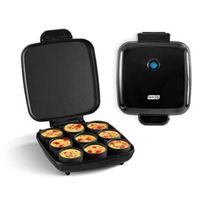 dash sous vide style family size egg bite maker for breakfast bites, sandwiches, healthy snacks or desserts, keto & paleo friendly (9 servings), black