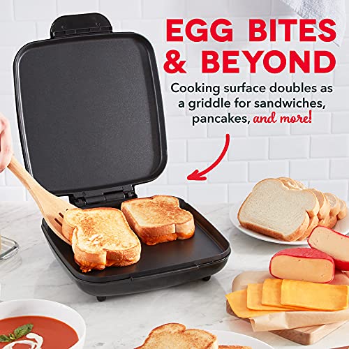 DASH Sous Vide Style Family Size Egg Bite Maker for Breakfast Bites, Sandwiches, Healthy Snacks or Desserts, Keto & Paleo Friendly (9 Servings), Black