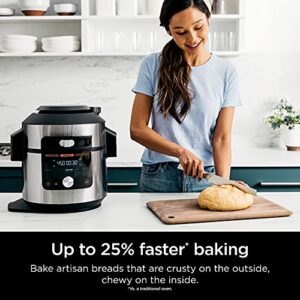 Ninja OL601 Foodi XL 8 Qt. Pressure Cooker Steam Fryer with SmartLid, 14-in-1 that Air Fries, Bakes & More, with 3-Layer Capacity, 5 Qt. Crisp Basket & 45 Recipes, Silver/Black