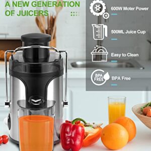 Juicer Machine 600W Juicer with 3 Inch Wide Mouth 2 Speed Setting, Centrifugal Juicer for Fruit, Vegetables Juice Extractor Easy to Clean