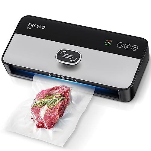 FRESKO Vacuum Sealer Machine, Full Automatic Seal a Meal Vacuum Sealer for Food Storage and Saver, Air Sealing System for Freezer Food Preservation (V5)