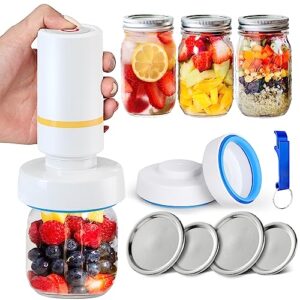 electric mason jar vacuum sealer food vacuum saver for wide and regular mouth mason jars can sealer jar seal pump kit accessories hose compatible with foodsaver vacuum canning sealer machine attachment jars sealing hood for food storage