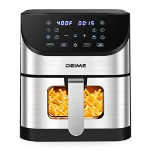 air fryer 6.2 qt oilless airfryer 1500w electric healthy oven cooker large capacity with visible cooking window, 10 presets in one touch , digital control, customerizable cooking, non-stick basket, included recipe