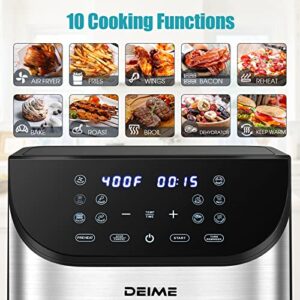 Air Fryer 6.2 QT Oilless AirFryer 1500W Electric Healthy Oven Cooker Large Capacity with Visible Cooking Window, 10 Presets in One Touch , Digital Control, Customerizable Cooking, Non-Stick Basket, Included Recipe