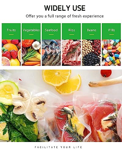 Syntus Vacuum Sealer Bags for Food,3 Rolls 11" x 20' Commercial Grade Bag Rolls, Food Vac Bags for Storage, Meal Prep or Sous Vide