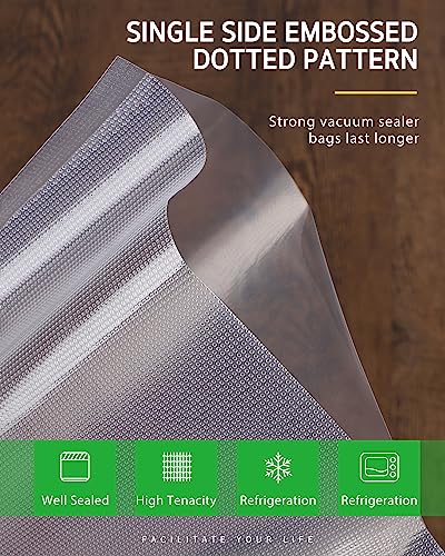 Syntus Vacuum Sealer Bags for Food,3 Rolls 11" x 20' Commercial Grade Bag Rolls, Food Vac Bags for Storage, Meal Prep or Sous Vide