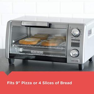 Black+Decker TOD1775G Crisp N Bake Air Fry Digital Toaster Oven, 9" Pizza or 4 Slices of Bread, Gray