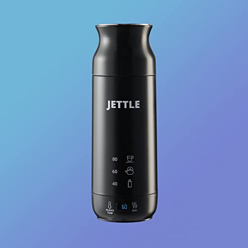 Jettle Electric Kettle - Travel Portable Heater for Coffee, Tea, Milk, Soup - Stainless Steel Travel Water Boiler tea pot with Temperature Control, LED, Automatic Power Off - 450ml, Kitchen Appliance