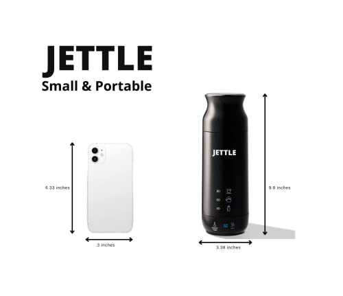 Jettle Electric Kettle - Travel Portable Heater for Coffee, Tea, Milk, Soup - Stainless Steel Travel Water Boiler tea pot with Temperature Control, LED, Automatic Power Off - 450ml, Kitchen Appliance