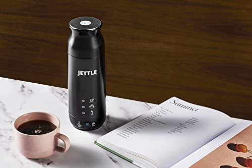 Jettle Electric Kettle - Travel Portable Heater for Coffee, Tea, Milk, Soup - Stainless Steel Travel Water Boiler tea pot with Temperature Control, LED, Automatic Power Off - 450ml, Kitchen Appliance