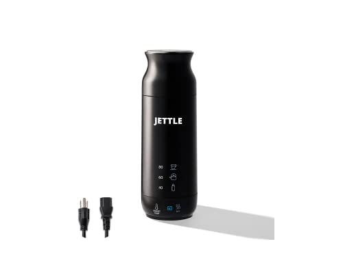 Jettle Electric Kettle - Travel Portable Heater for Coffee, Tea, Milk, Soup - Stainless Steel Travel Water Boiler tea pot with Temperature Control, LED, Automatic Power Off - 450ml, Kitchen Appliance