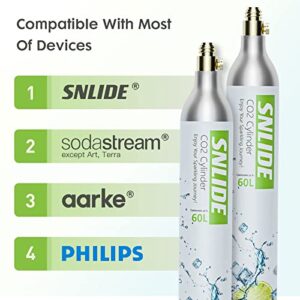 SNLIDE Soda Maker Exchanged CO2 Cylinder, 60L Screw-in Aluminim Cylinder with CO2 for Home Use Sparkling Water Maker