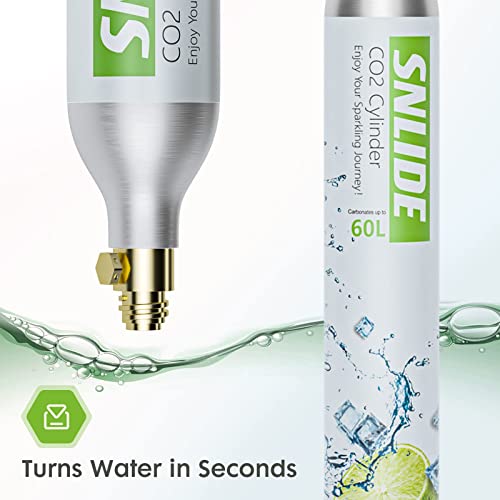 SNLIDE Soda Maker Exchanged CO2 Cylinder, 60L Screw-in Aluminim Cylinder with CO2 for Home Use Sparkling Water Maker