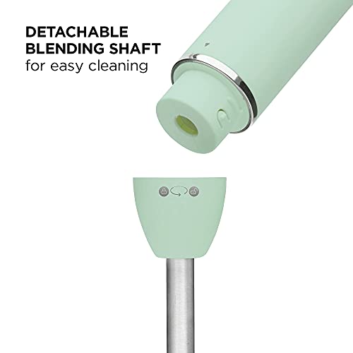 Chefman Immersion Stick Hand Blender with Stainless Steel Blades, Powerful Electric Ice Crushing 2-Speed Control Handheld Food Mixer, Purees, Smoothies, Shakes, Sauces & Soups, Sage